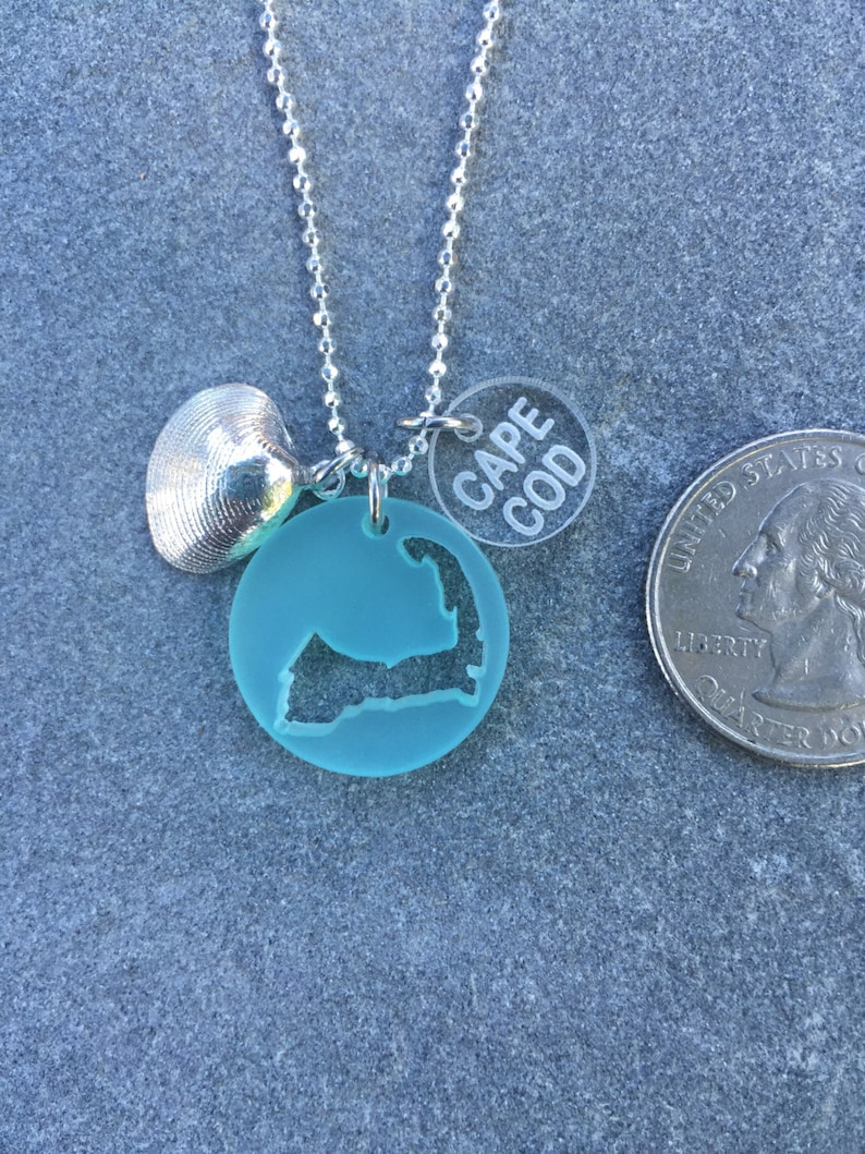 Cape Cod Sea Glass Style Charm Necklace | Etsy