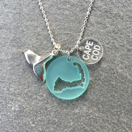 Cape Cod Sea Glass Style Charm Necklace | Etsy