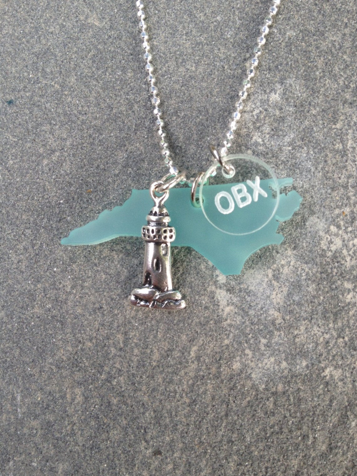 North Carolina Aqua Outer Banks OBX Lighthouse Necklace - Etsy