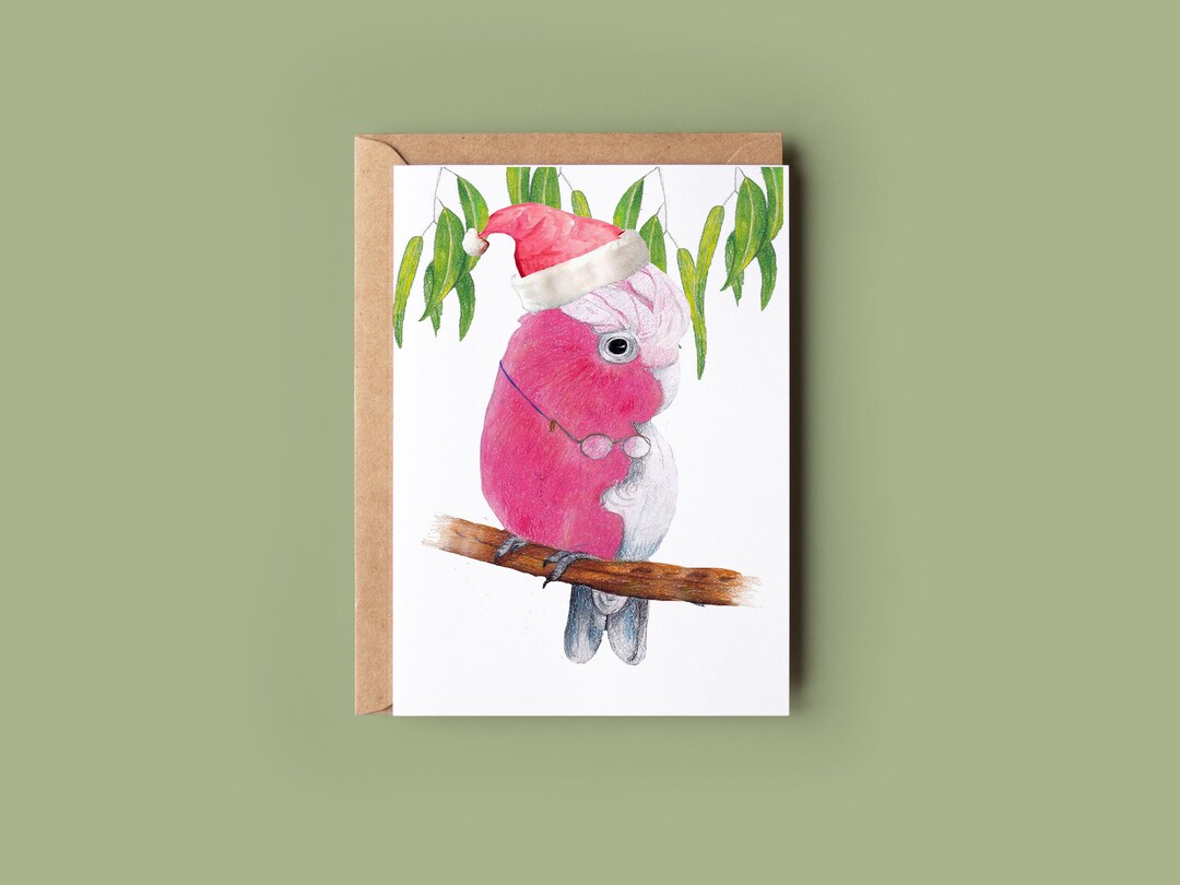 Australian Galah Christmas Card - Etsy Australia