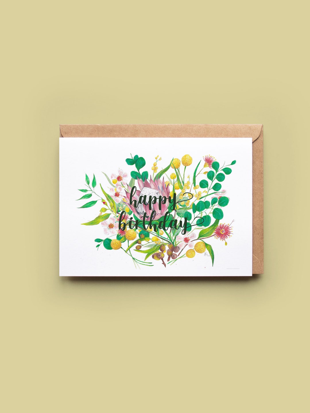 Happy Birthday, Greeting Card, Native Australian Flowers, Banksia ...