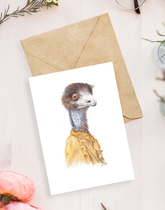 Ed the Emu greeting card | Etsy