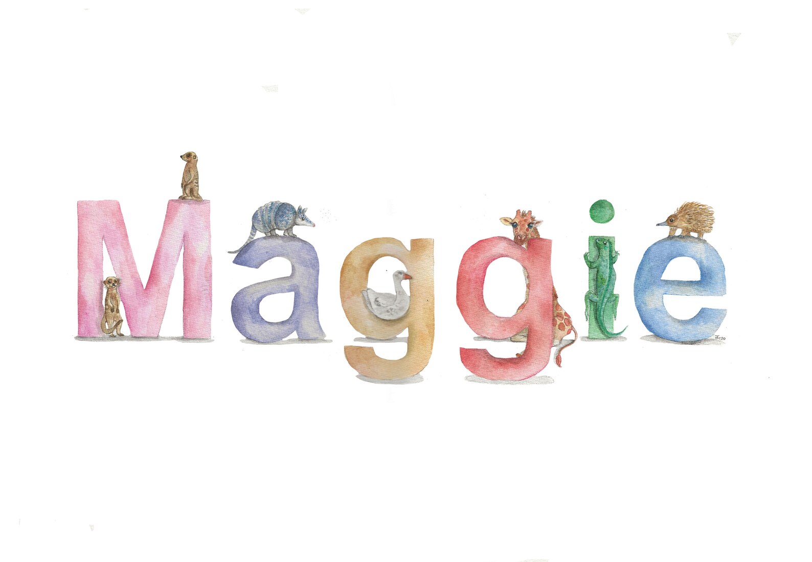 Custom Personalised Baby and Child Name Illustration Original - Etsy