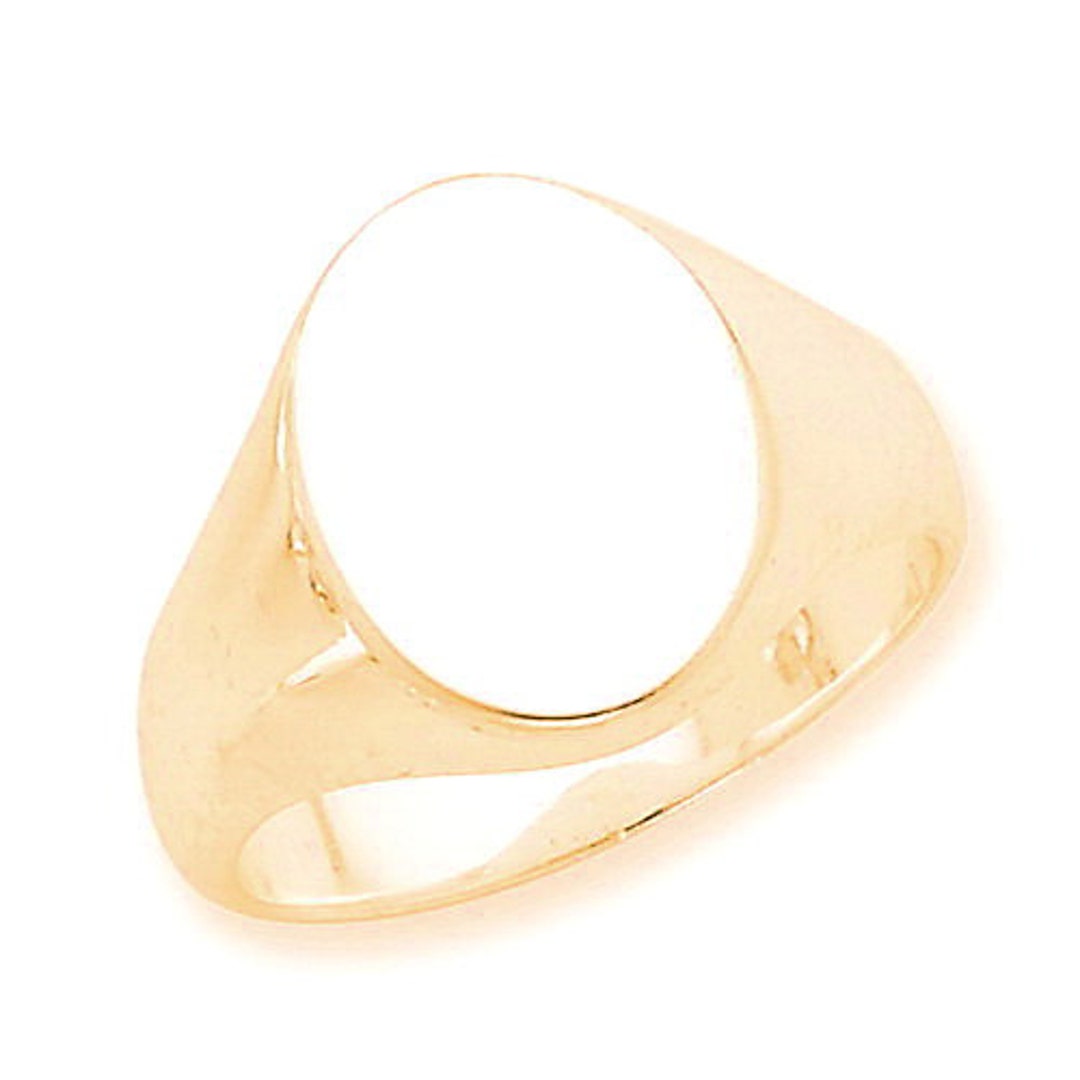Oval Solid Back Signet Ring JC-1113 - Etsy