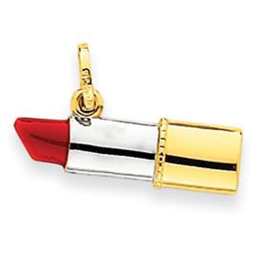 Enameled Red Lipstick Charm JC-102 - Etsy