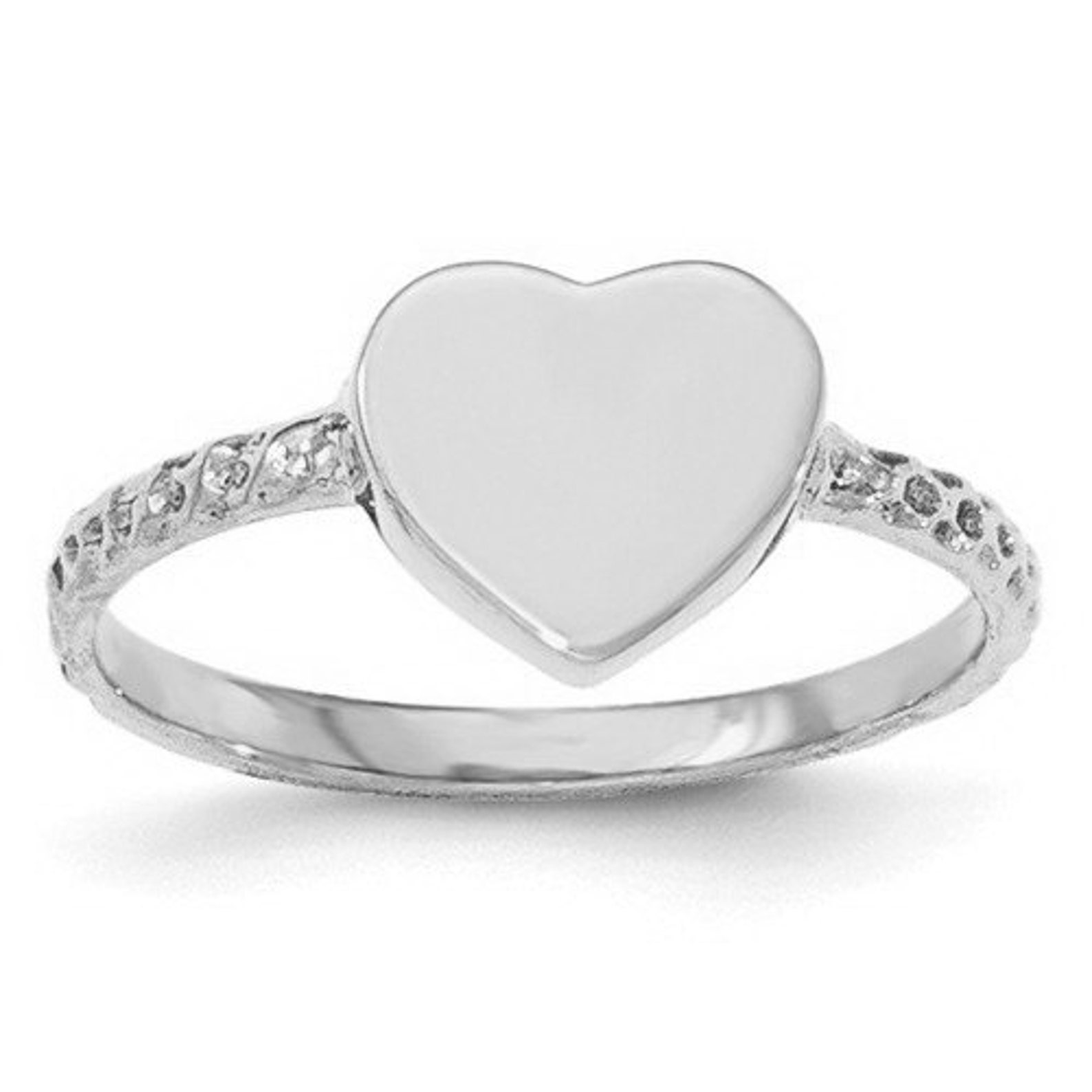 Polished Textured Heart Signet Ring JC-1153 - Etsy