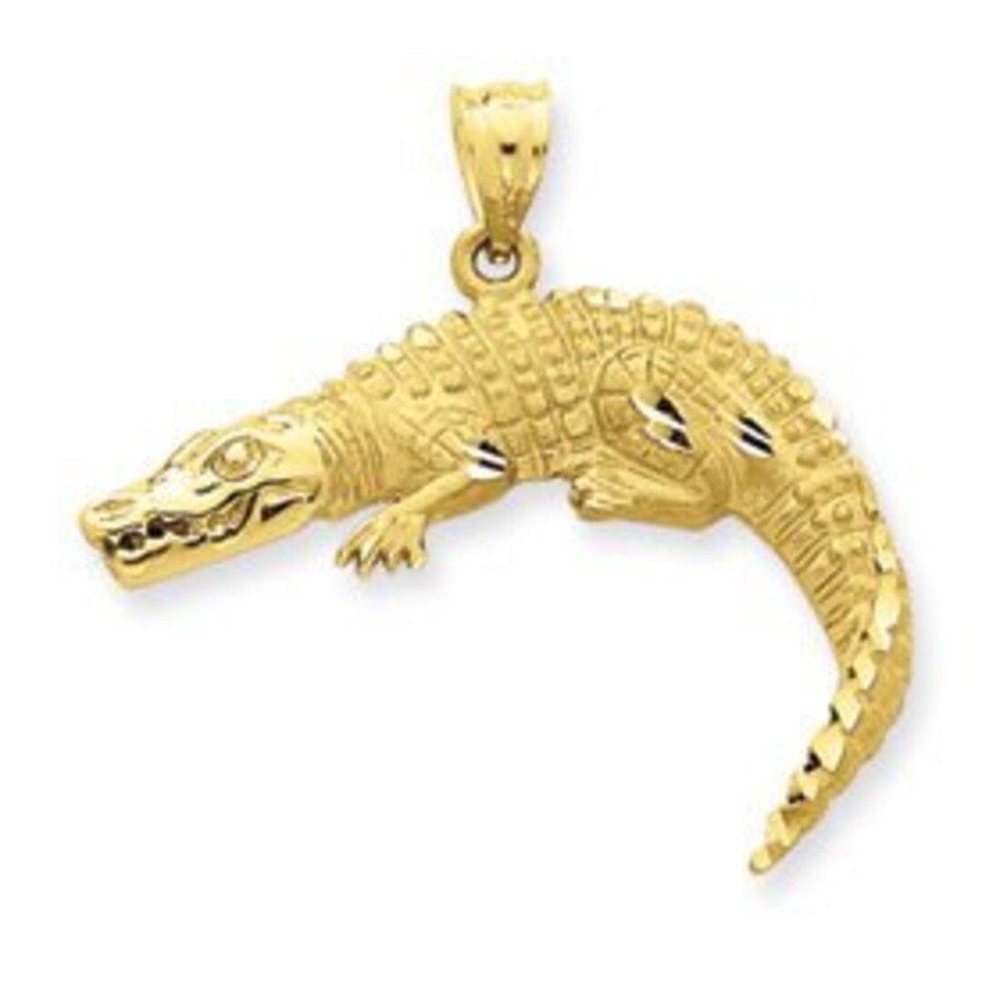 Diamond Cut Solid Satin Finish Alligator Pendant JC-921 - Etsy