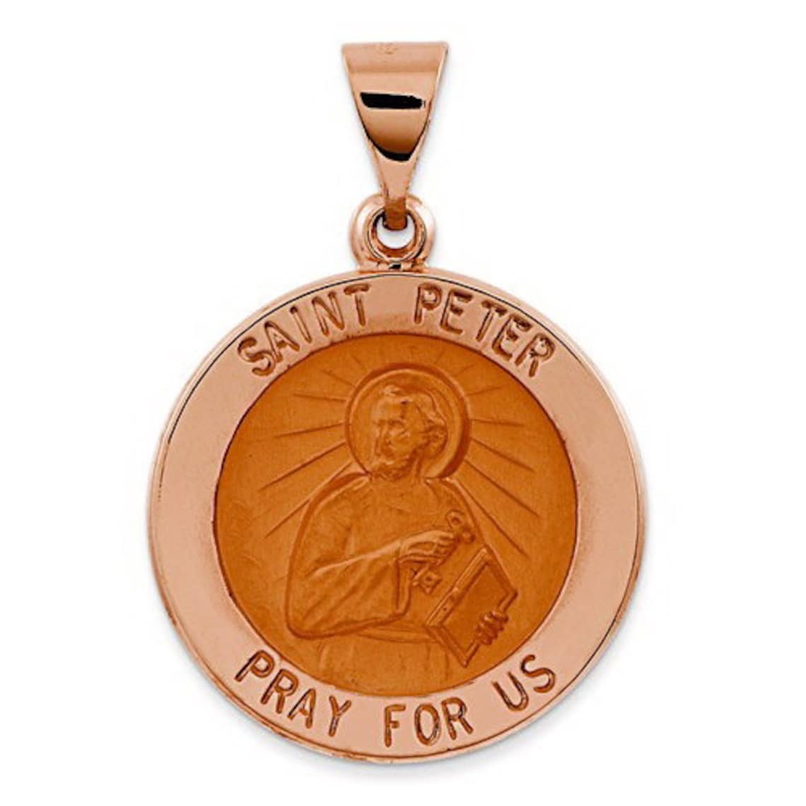 Polished and Satin St. Peter Medal Pendant JC-1169 - Etsy