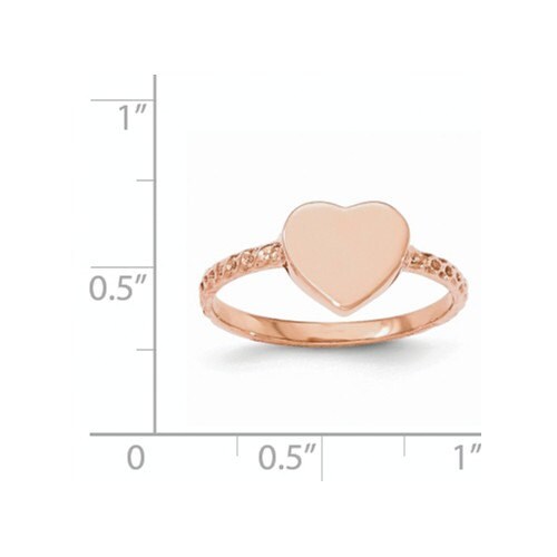 Polished Textured Heart Signet Ring JC-1153 - Etsy