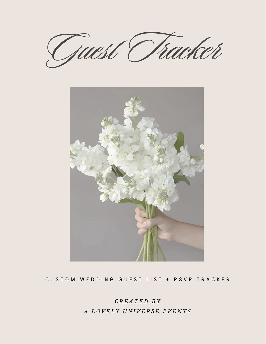 Wedding Guest & RSVP Tracker Sheet for Event Planning and Invitation ...