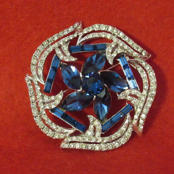 Blue Rhinestone Pin - Etsy