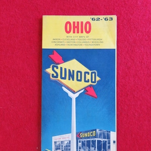 Original 1962 Sunoco Ohio Advertising Road Map - Etsy