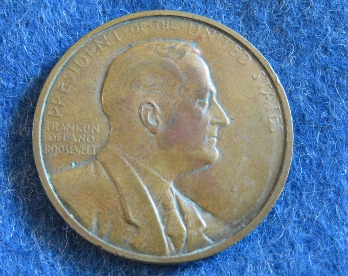 1945 President Franklin Delano Roosevelt FDR Memorial Bronze Token ...