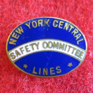 Original 1920's New York Central Railroad Lines Safety Committee Enamel ...