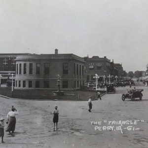 Original 1900's Perry Iowa the Triangle RPPC Real Photo Postcard - Main ...
