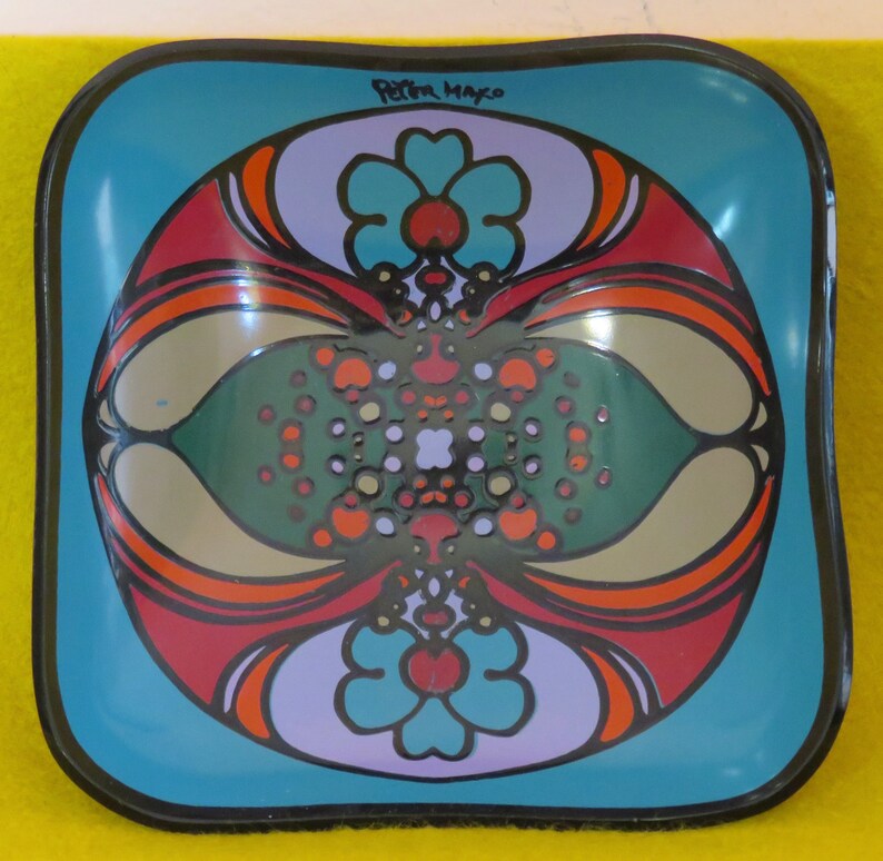 Outstanding 1960's Peter Max Psychedelic Pop Art Glass | Etsy