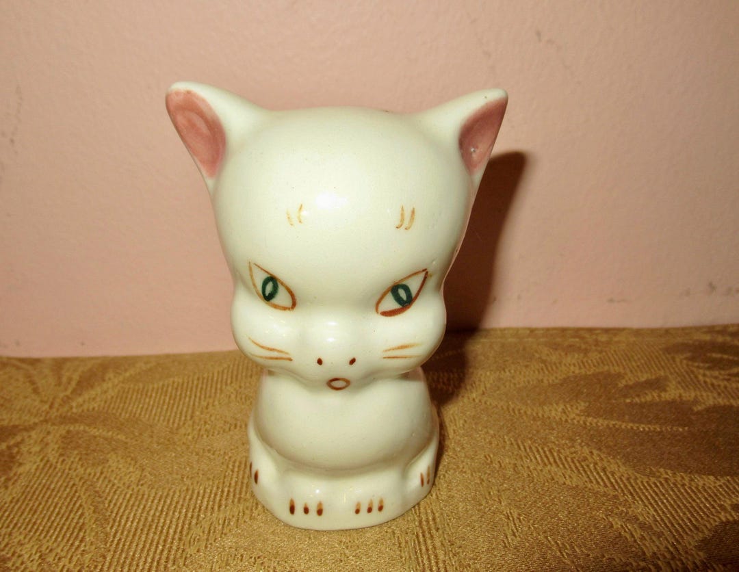 Vintage 1950's Block Pottery California Kitty Cat Feline Mini/miniature ...
