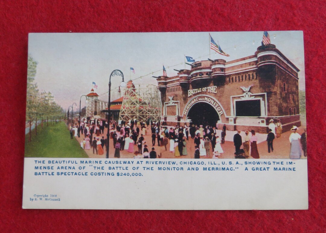 Original 1910's Riverview Chicago Amusement Park Photo Postcard ...