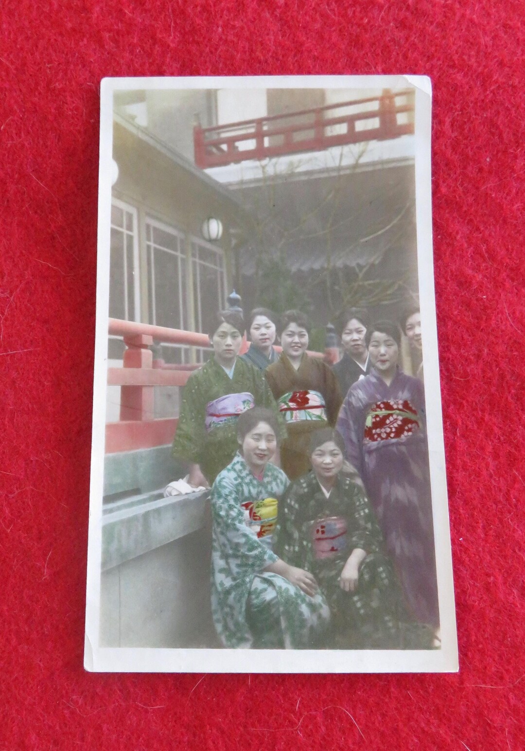 Outstanding 1940's Japanese Geisha Girls Kyoto Hand Colored Snapshot ...