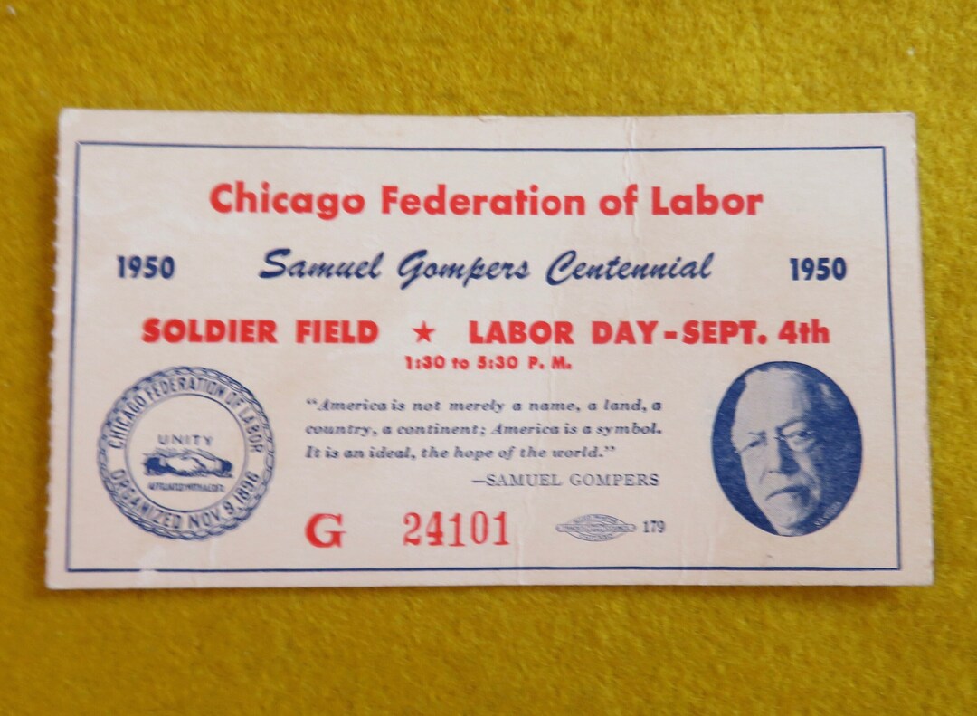 Original 1950 Samuel Gompers Centennial Chicago Federation of Labor ...