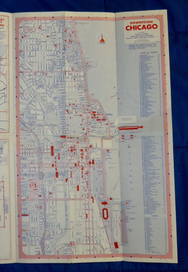 Vintage 1965 Citgo Cities Services Chicago Street Road Map - Etsy