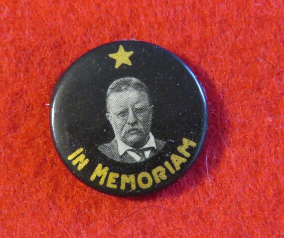 Rare 1919 President Teddy Roosevelt in Memoriam Pinback Button | Etsy