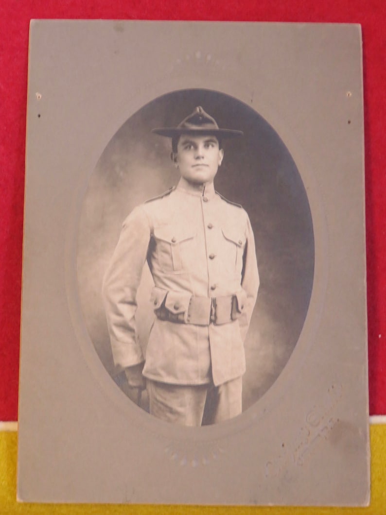 Original 1910's World War I US Army Doughboy Soldier in Uniform Photo ...