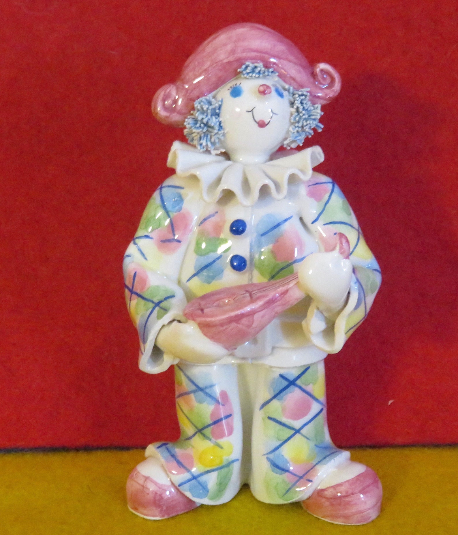 Vintage 1980's Spaghetti Hair Clown Figurine - Made in Italy - Etsy