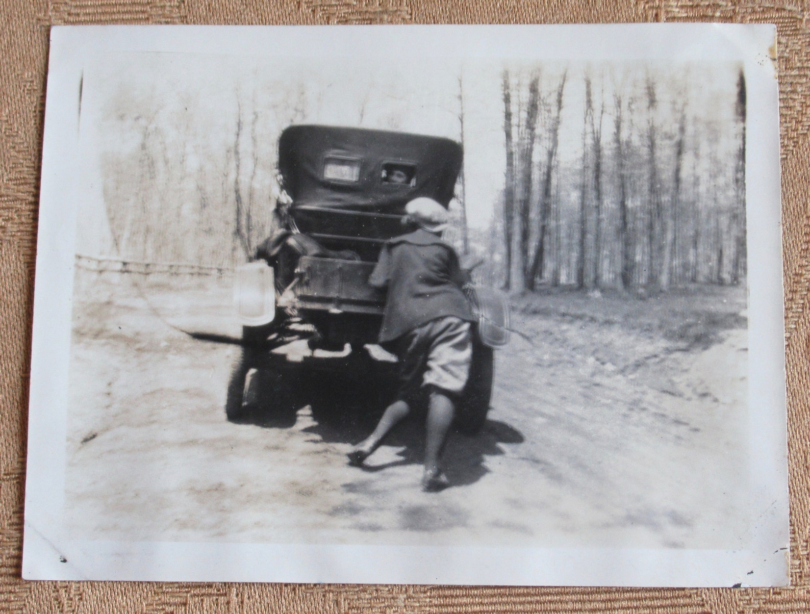 Push Harder Honey - Vintage 1920's Girl Pushing A Car Snapshot Photo - Etsy