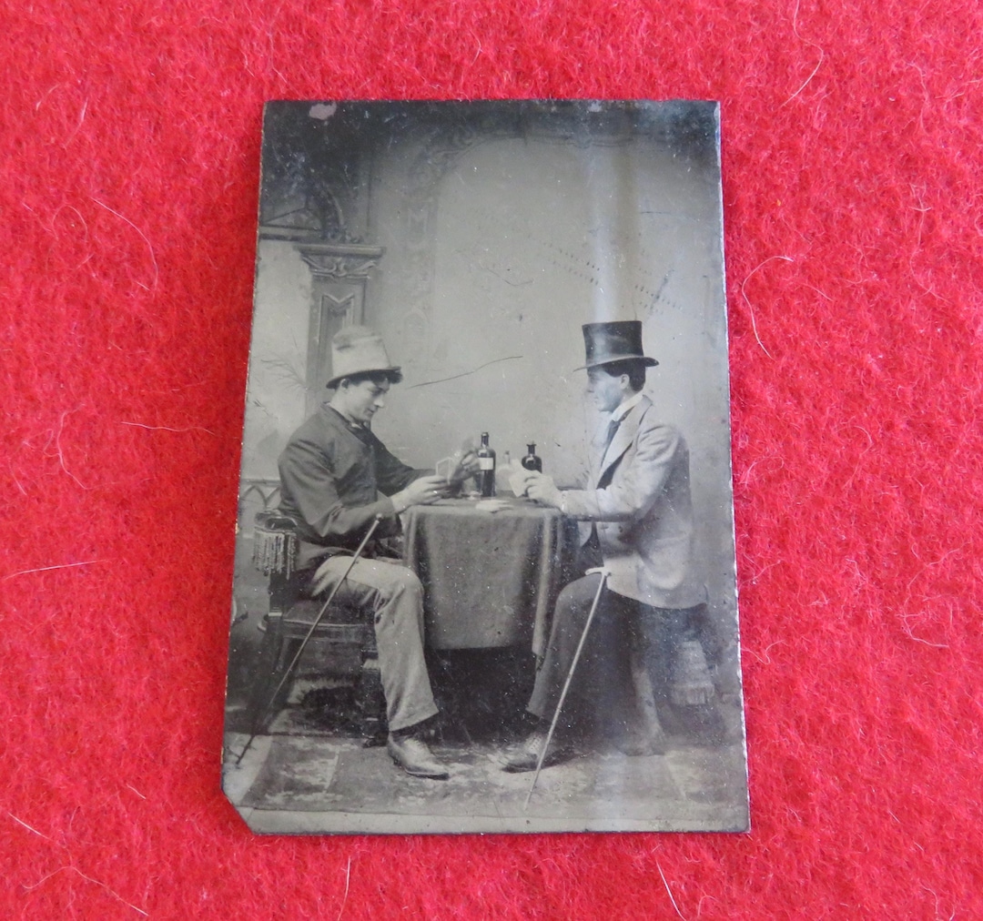 Awesome 1860's Men Playing Cards Poker Studio Tin Type Photo - Etsy