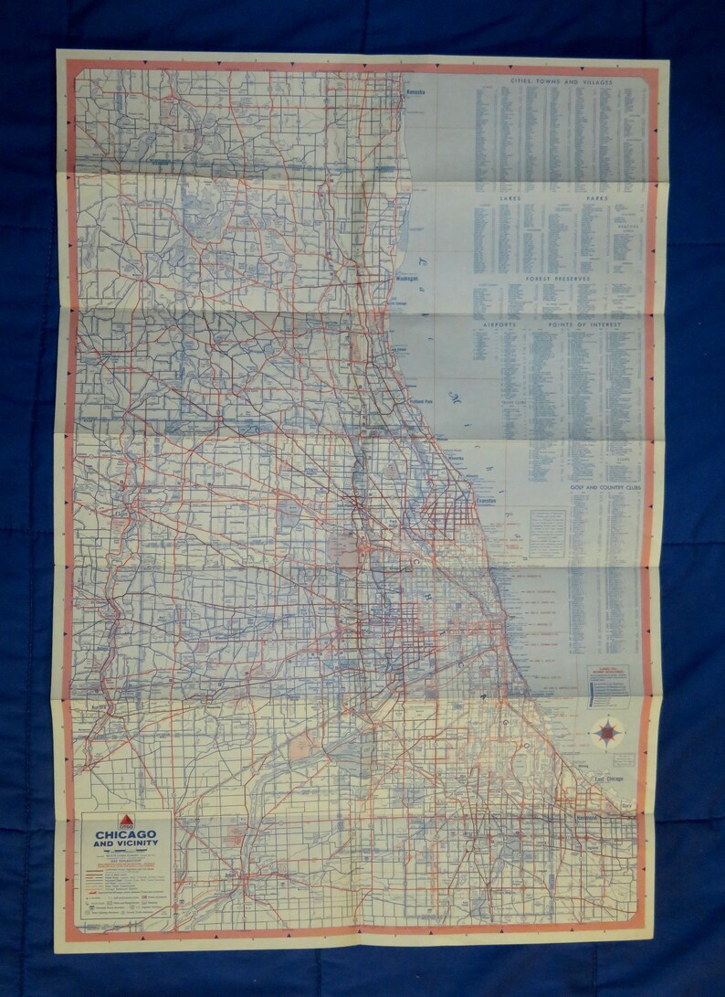 Vintage 1965 Citgo Cities Services Chicago Street Road Map - Etsy