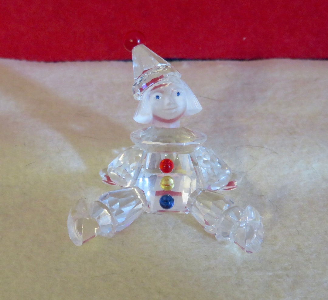 Vintage 1980's Swarovski Fine Crystal Sitting Clown Figurine - Etsy