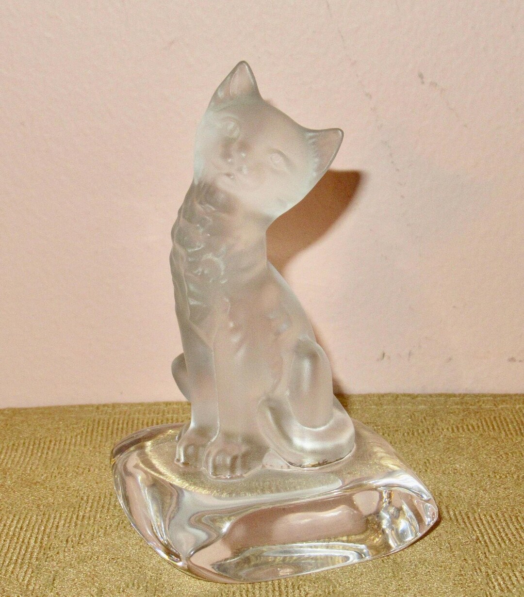Vintage 1980's Goebel Germany Crystal Kitty Cat Kitten Feline Figurine ...