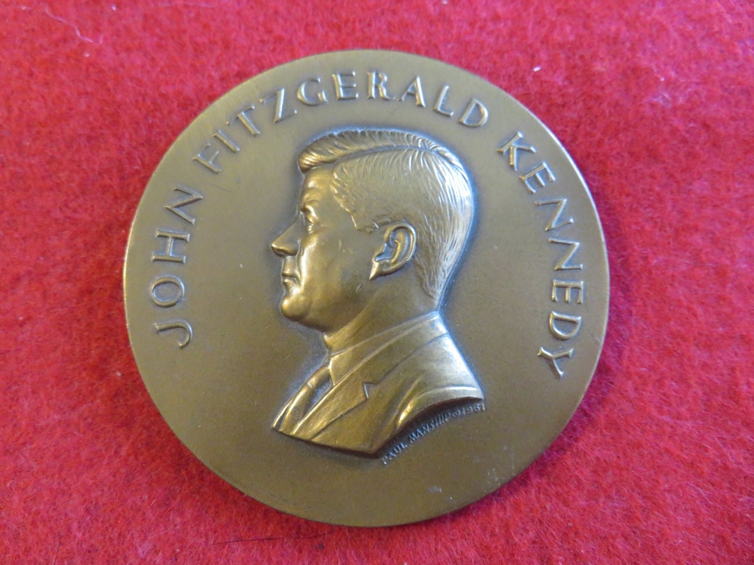 Vintage 1961 John F Kennedy JFK Inaugural Commemorative High Relief US ...