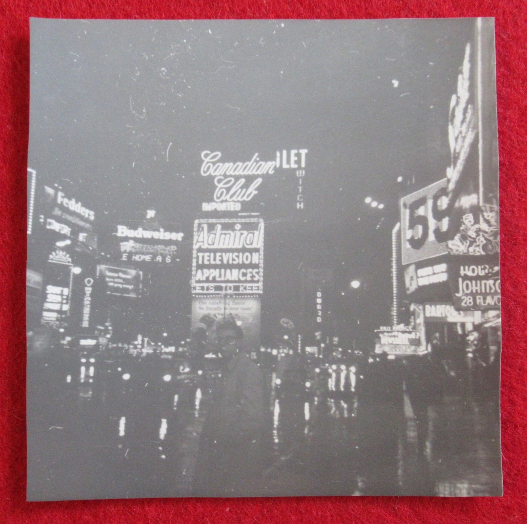 Original 1959 New York Times Square Street Scene Night Time Snapshot ...