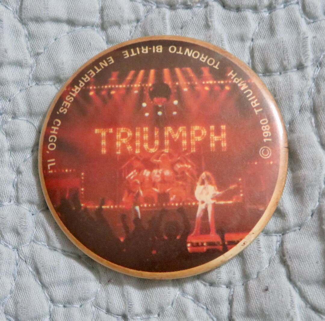 Vintage 1980 Triumph Rock & Roll Music Concert Pin Back Button ...