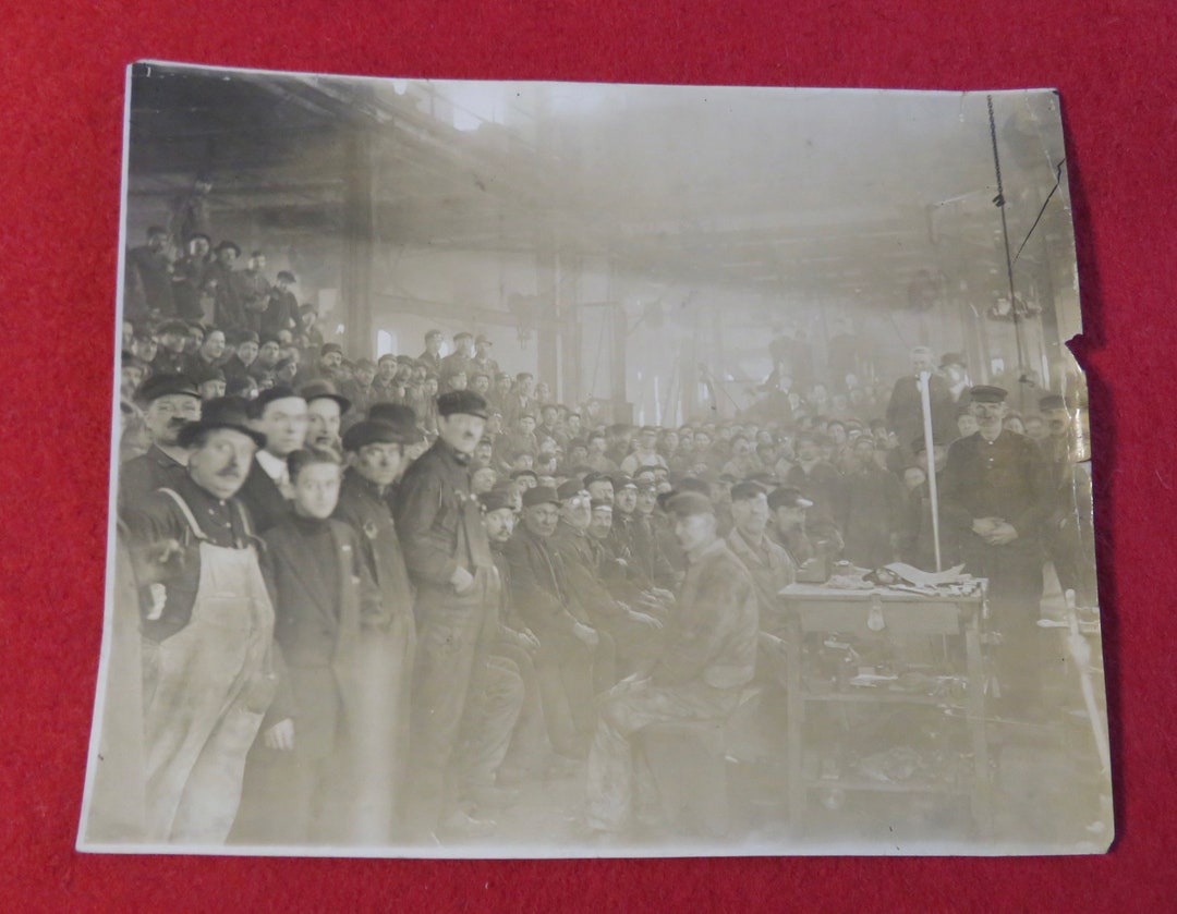 Early 1900's Union Organized Labor Meeting Factory Workers Photo ...