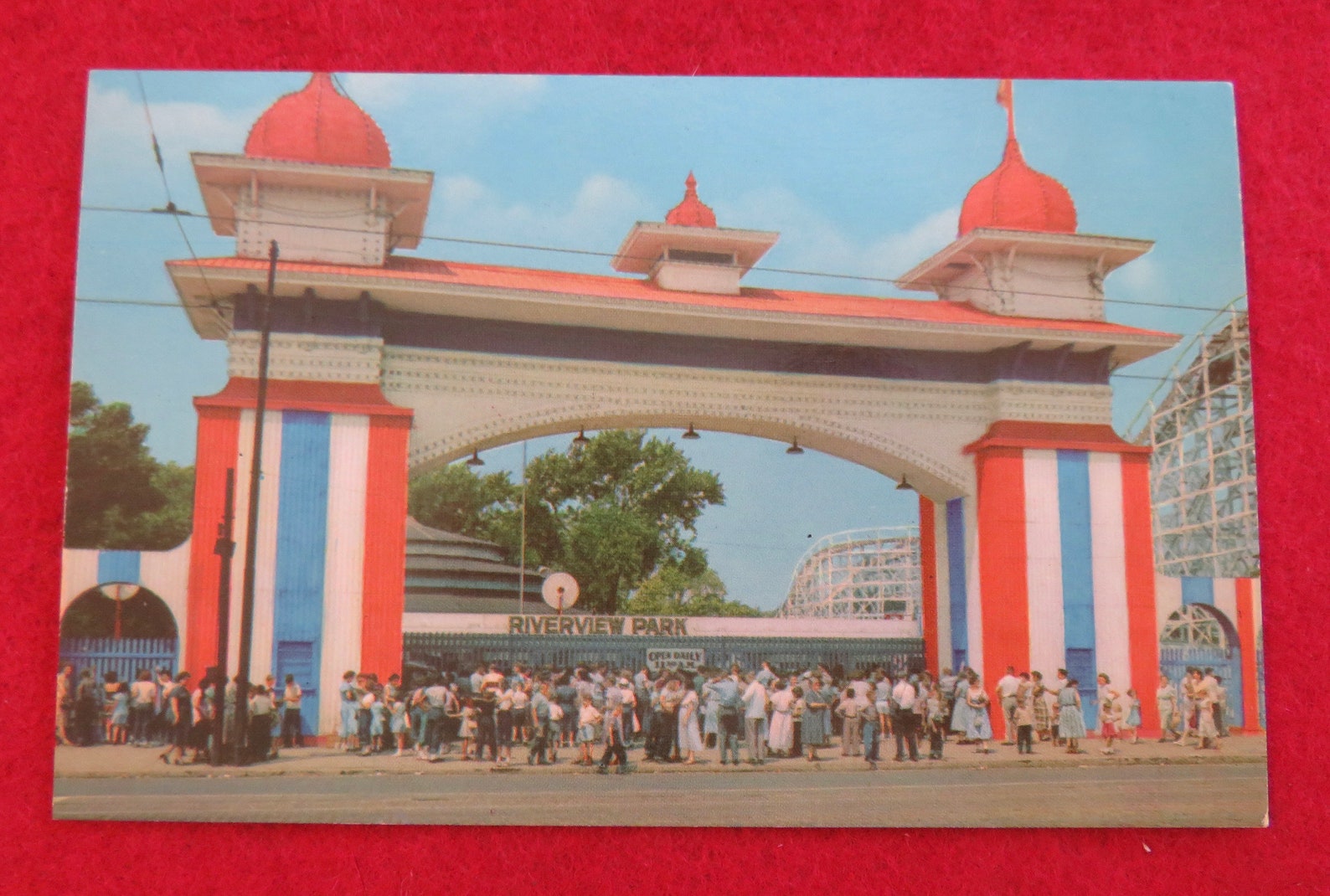 Vintage 1950's Riverview Chicago Amusement Park Chrome Postcard - Main ...