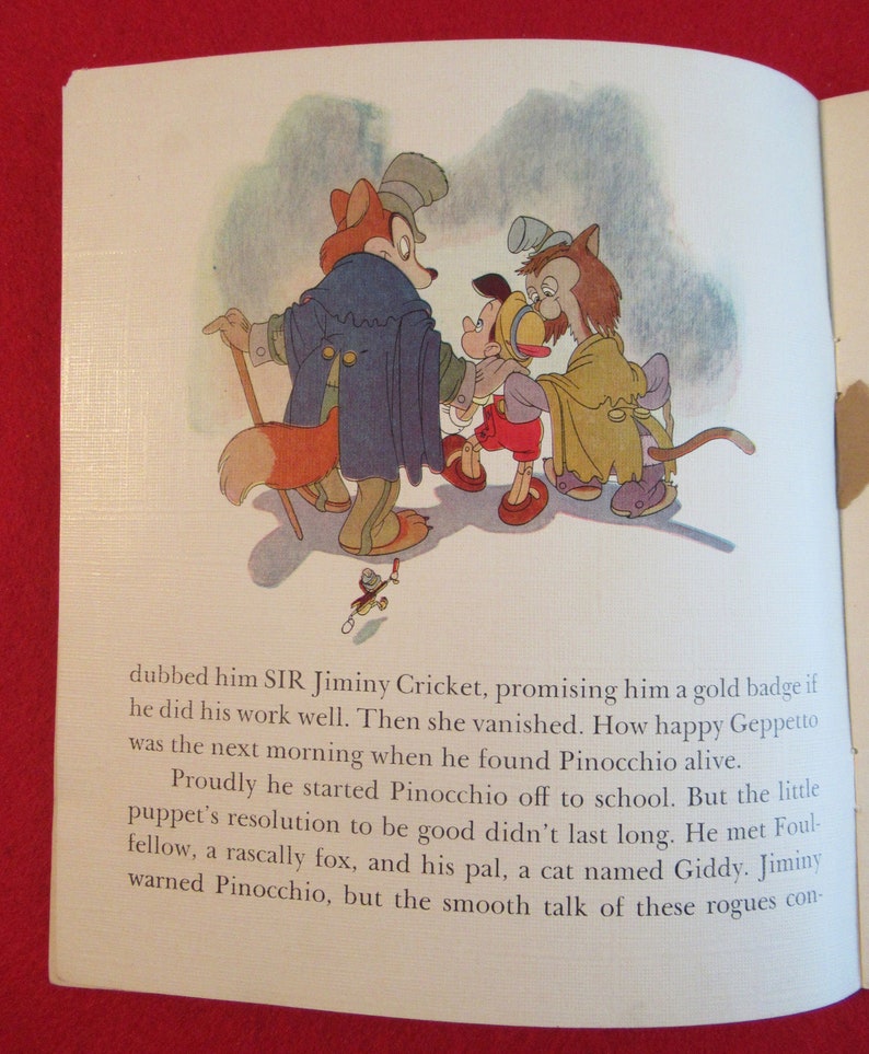 1940 Walt Disney's Pinocchio Whitman Story Book 1061 | Etsy