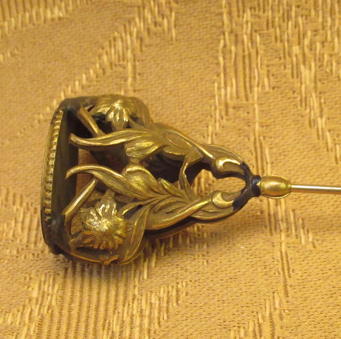 Antique Victorian 19th Century Floral Hat Pin Extra Long | Etsy