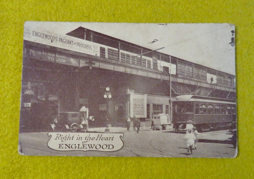Original 1900's Englewood Chicago 63rd Street Sepia Photo Postcard ...