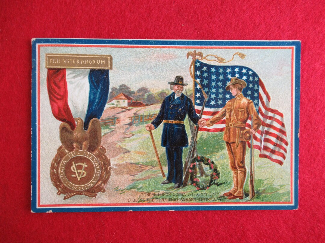 Patriotic 1909 Memorial Day Civil War Soldier Remembrance Postcard - Etsy
