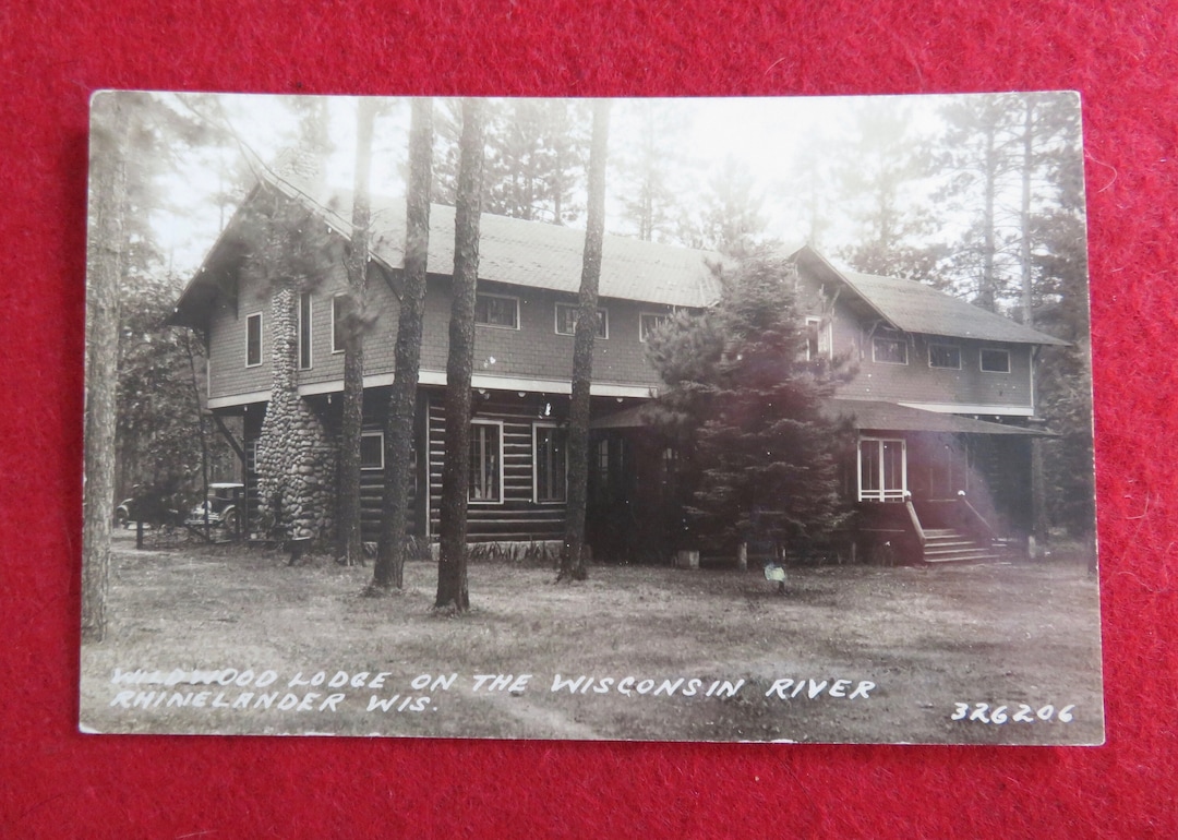 Original 1940's Wildwood Lodge Rhinelander Wisconsin RPPC Real Photo ...
