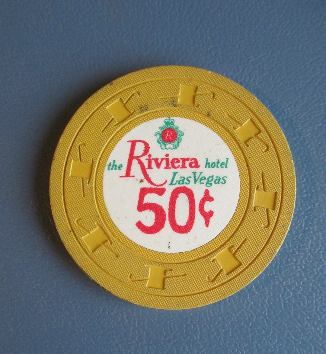 Original 1950's Riviera Hotel Las Vegas 50 Cent Casino Chip - Old Las ...