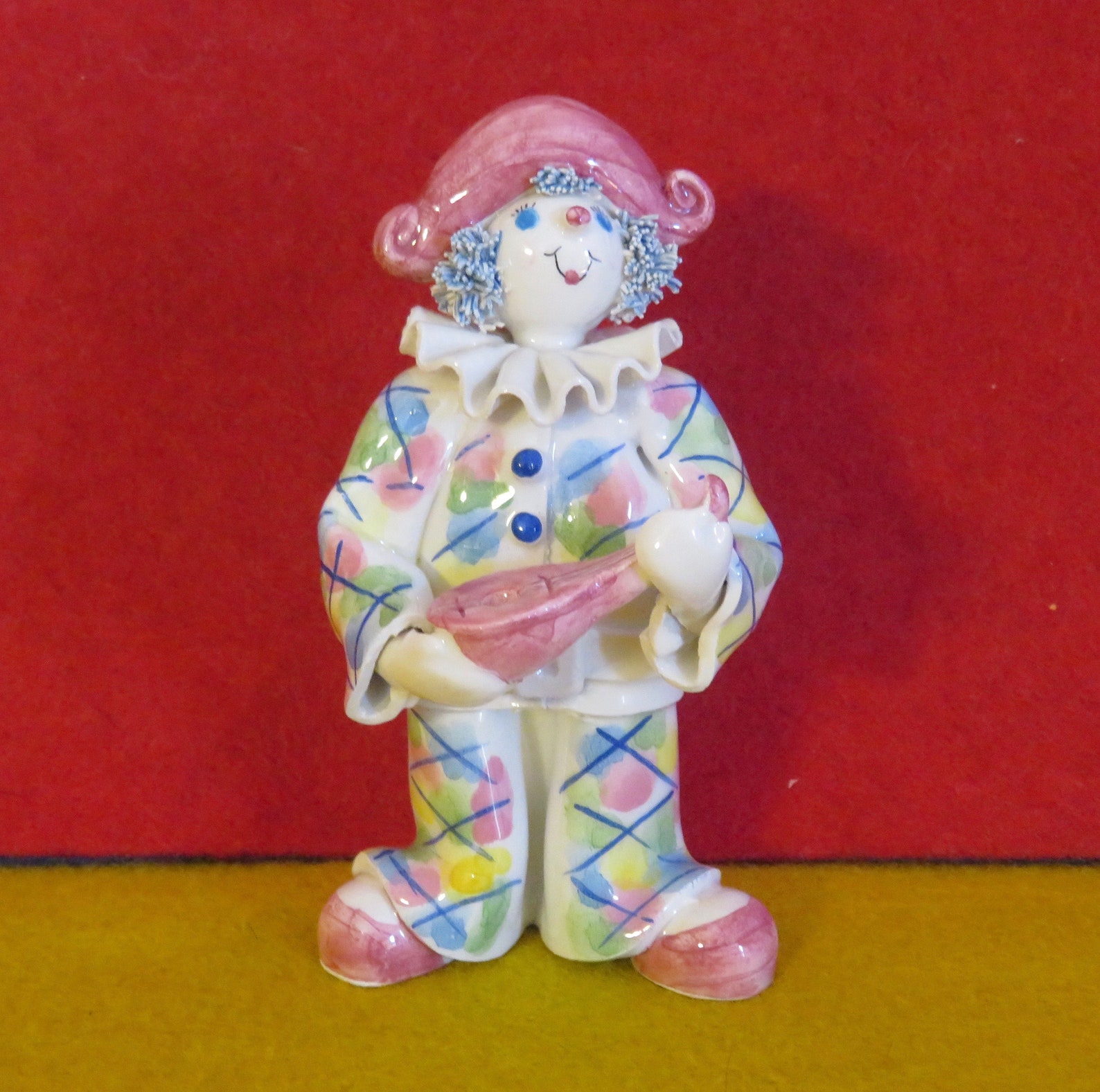 Vintage 1980's Spaghetti Hair Clown Figurine - Made in Italy - Etsy