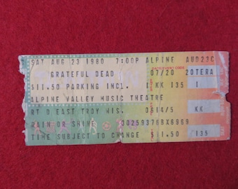 1980 Concert Ticket - Etsy