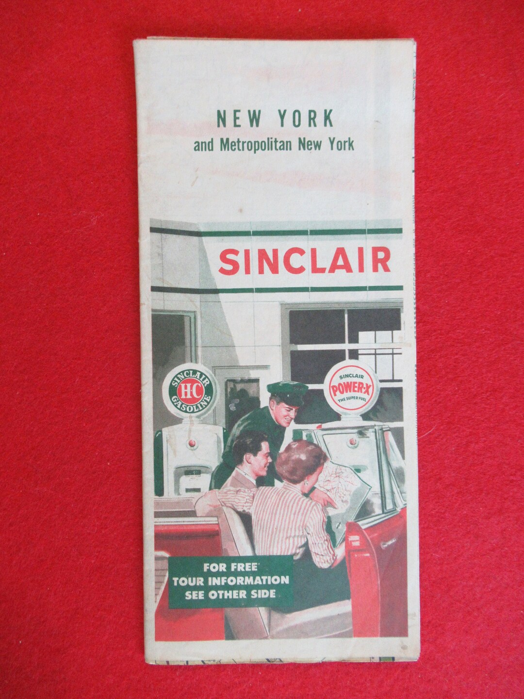 Vintage 1950's Sinclair Oil Company Advertising Road Map - New York - Etsy