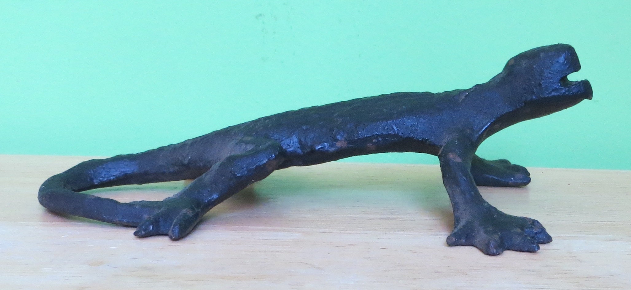 Antique Cast Iron Lizard Figurine | Etsy