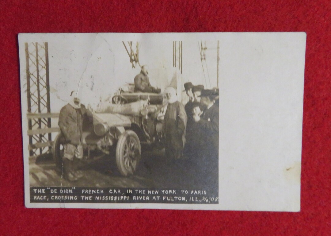 Original 1908 the De Dion French Race Car Crossing Mississippi at ...