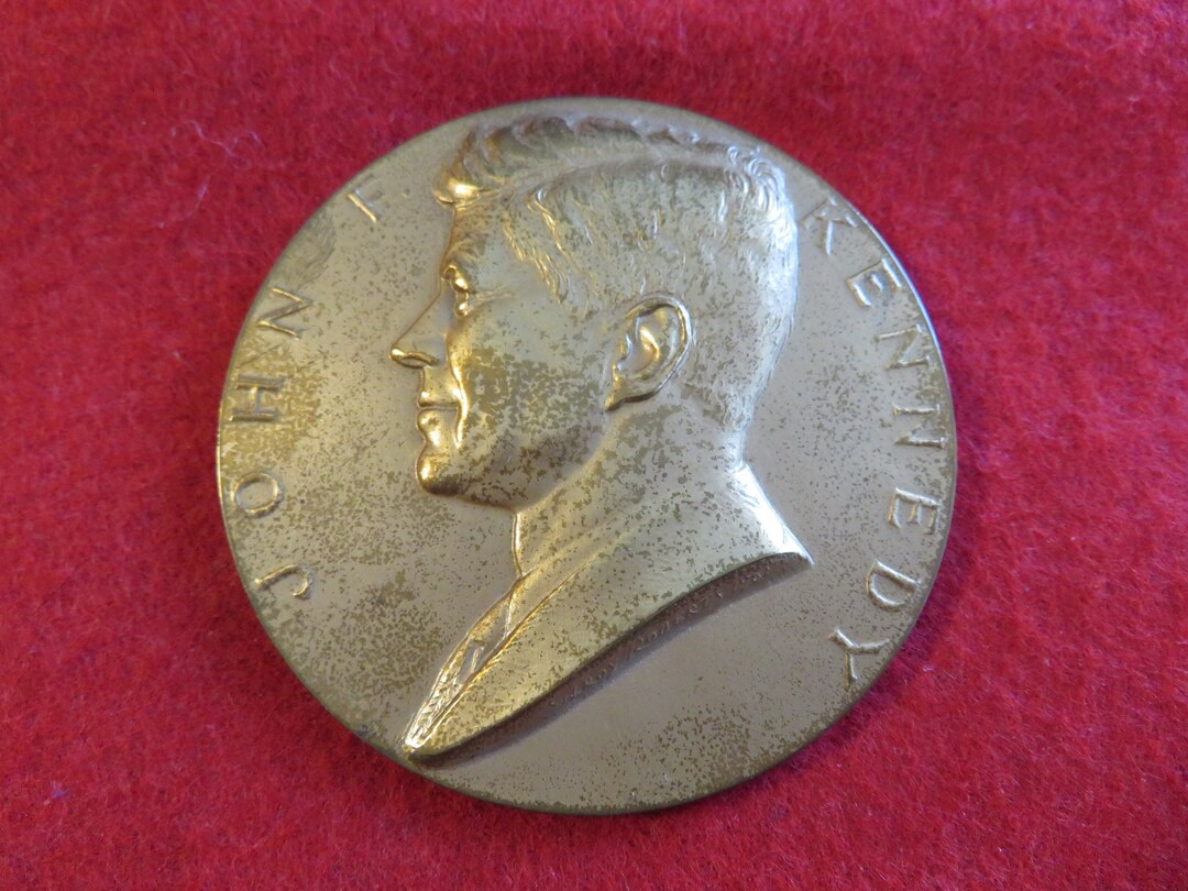 Vintage John F Kennedy JFK Large Bronze US Mint Inaugural Medal ...